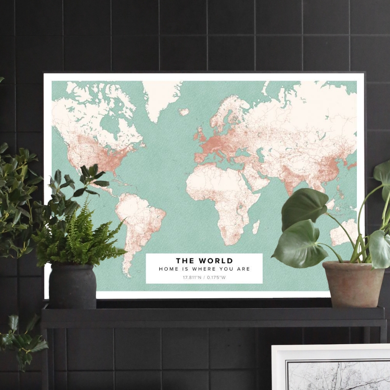 Beautiful poster of the world, Streetmap poster - Mapiful