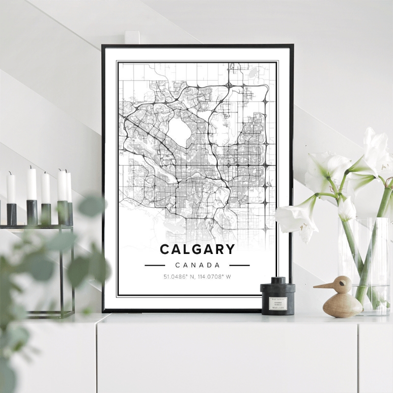 Beautiful poster of Calgary, Streetmap poster - Mapiful