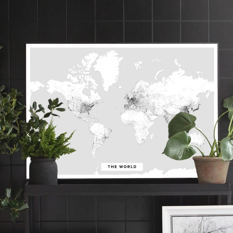 Beautiful poster of The world, Streetmap poster - Mapiful